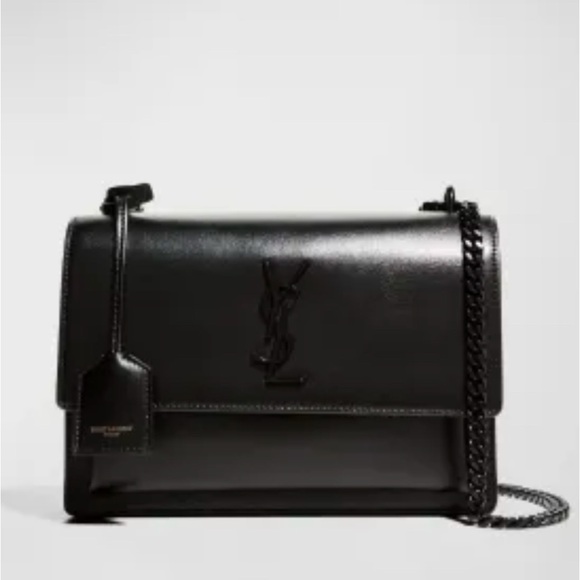 Yves Saint Laurent | Bags | Authentic Ysl Medium Sunset Purse All Black ...